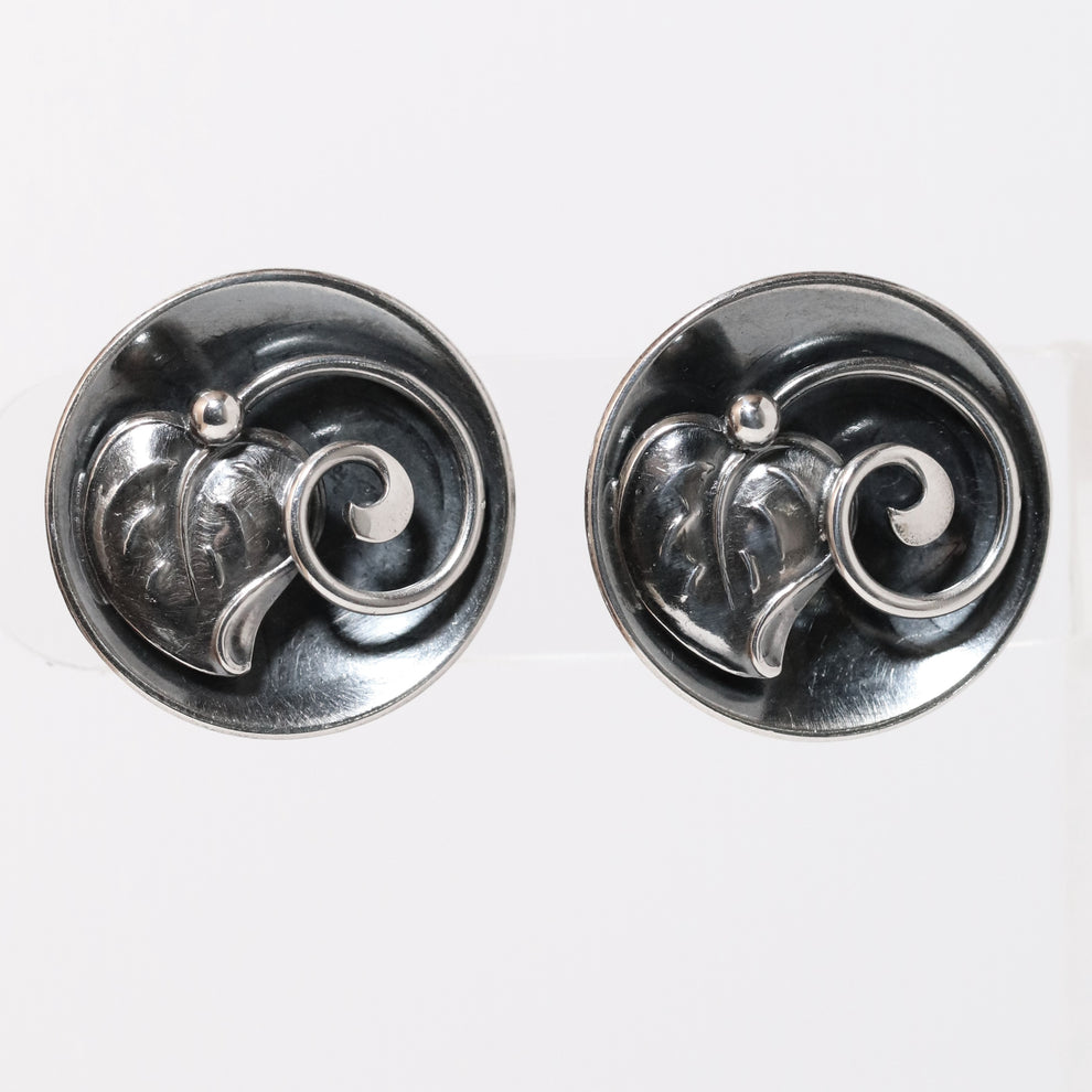 Hans Jensen Vintage Silver Earrings - Carmel Fine Silver Jewelry